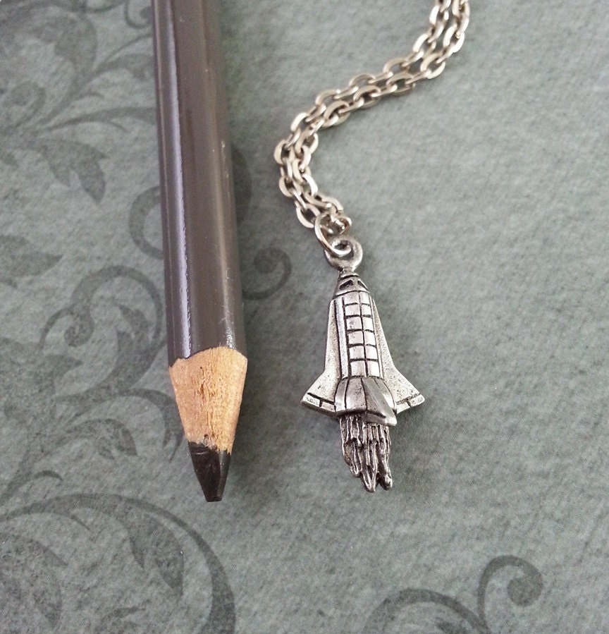 Rocket Necklace Rocket Jewelry Silver Spaceship Pendant - Etsy