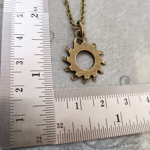 Gear Necklace SMALL Bronze Gear Charm Necklace Gear Jewelry Cogs and ...