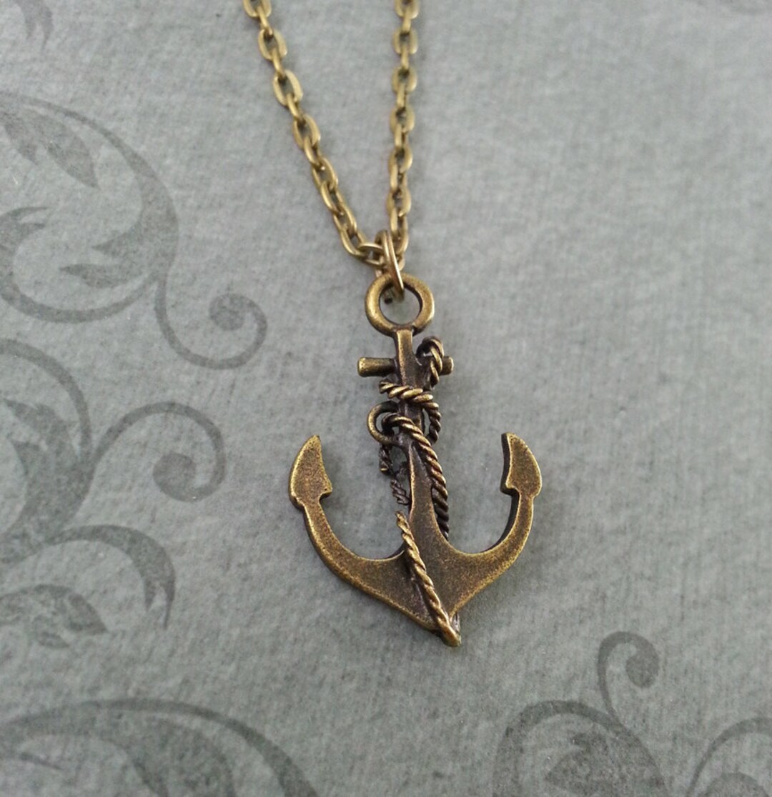 Ship Anchor Necklace, Anchor Jewelry, Anchor Pendant, Ship Necklace ...