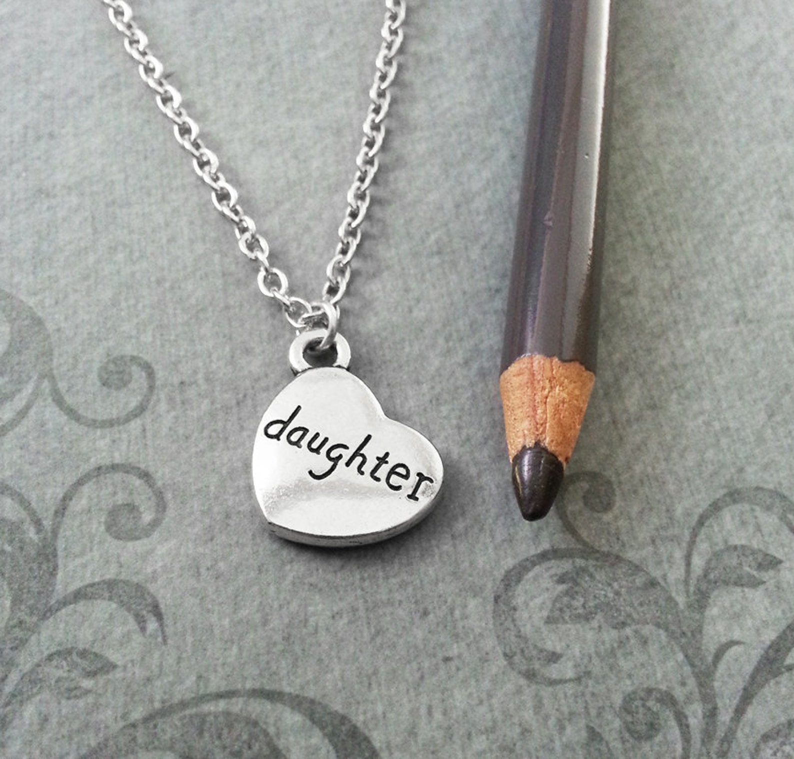 Daughter Necklace SMALL Daughter Jewelry Daughter Heart | Etsy