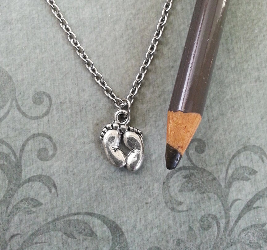 Baby Feet Necklace VERY SMALL Foot Jewelry Footprints Pendant - Etsy