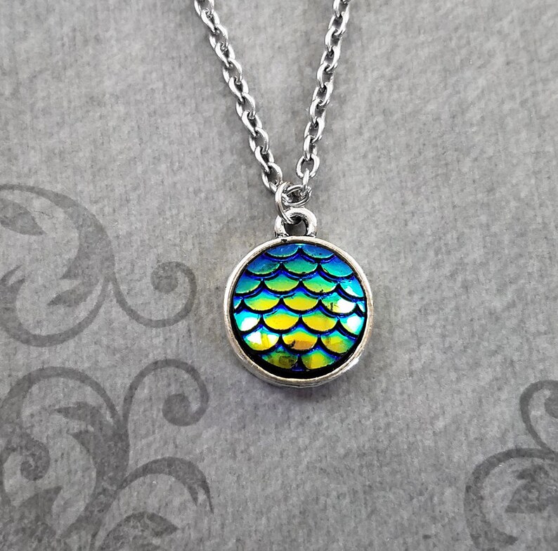 Scales Necklace VERY SMALL Fish Scales Charm Necklace Fish - Etsy