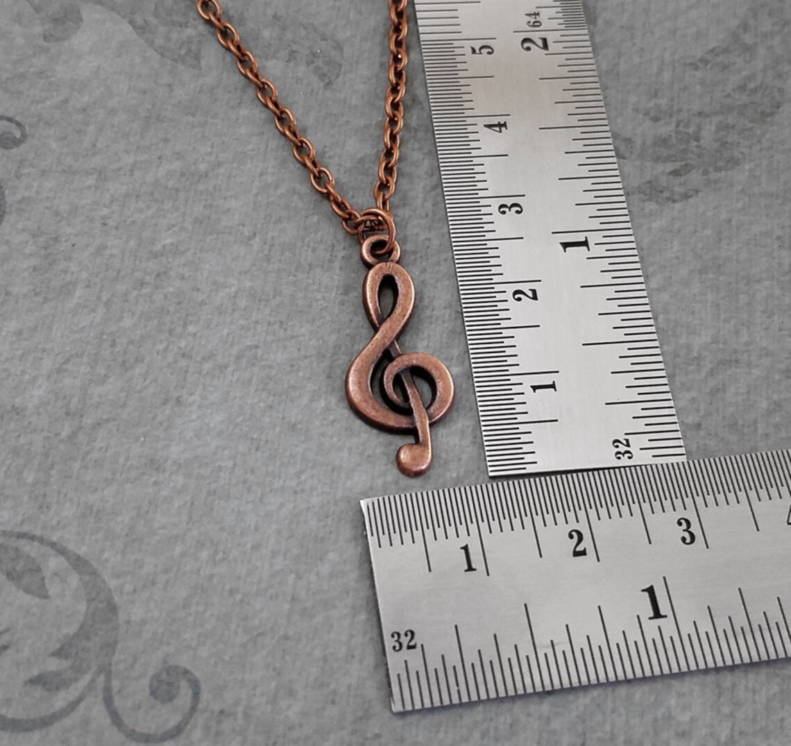Treble Clef Necklace Treble Clef Charm Necklace Musical Note | Etsy