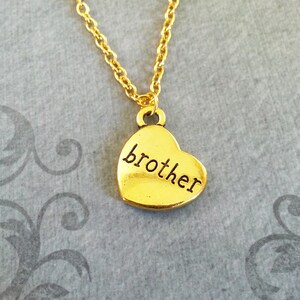 Brother Necklace SMALL Brother Jewelry Brother Heart Necklace Sister ...