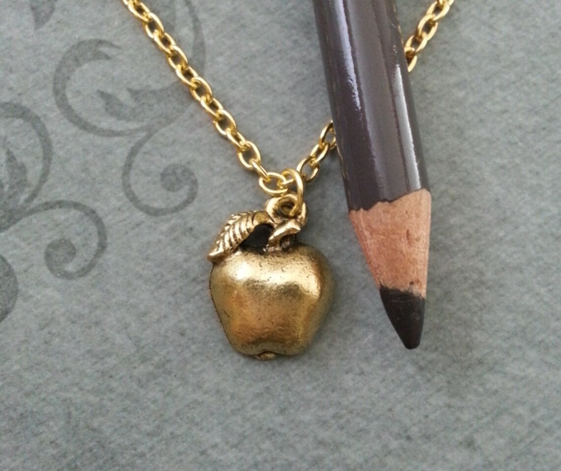 Apple Necklace SMALL Apple Jewelry Fruit Necklace Bridesmaid - Etsy