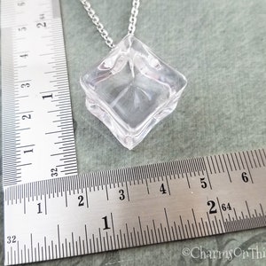 Ice Cube Necklace Ice Cube Charm Necklace Block of Ice Necklace Ice ...