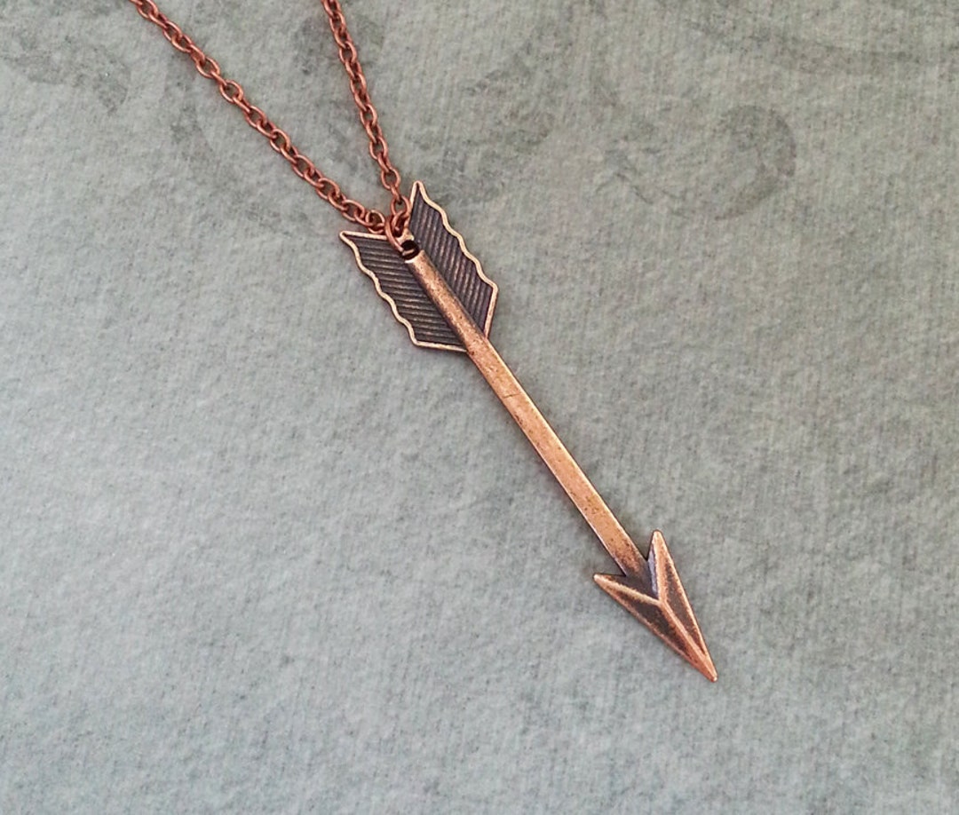Arrow Necklace Copper Arrow Jewelry Arrow Charm Necklace Arrow Pendant ...