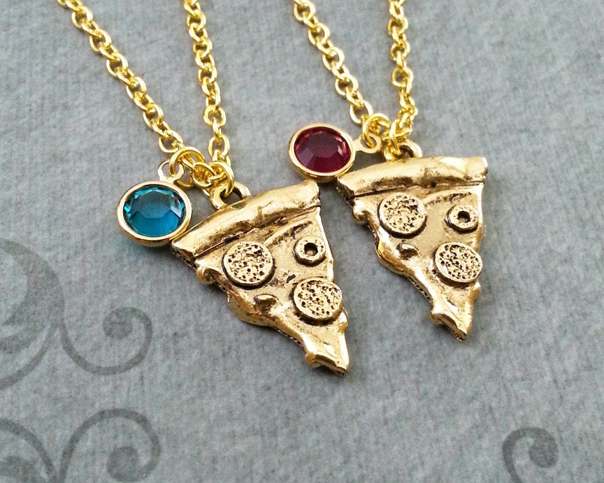 Pizza Necklace Pepperoni Pizza Jewelry Gold Pizza Charm | Etsy