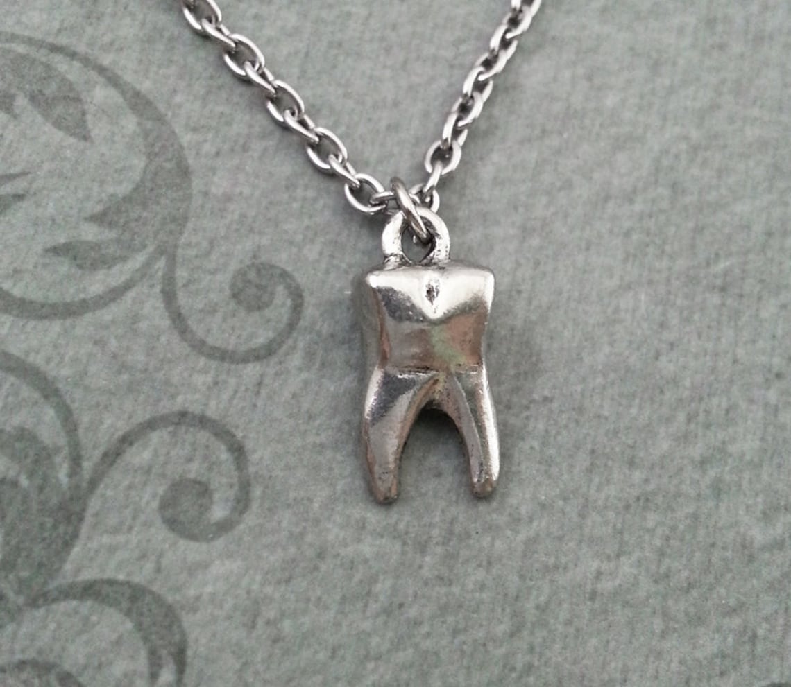 Tooth Necklace VERY SMALL Silver Tooth Jewelry Wisdom Tooth - Etsy