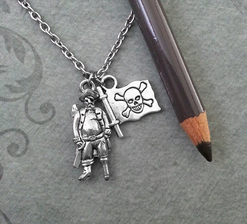 Pirate Necklace SMALL Pirate Flag Necklace Pirate Jewelry - Etsy