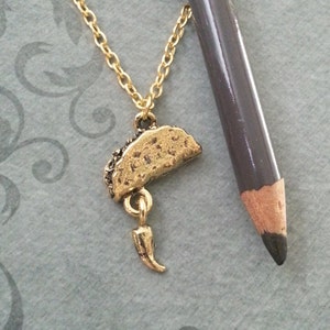 Taco Necklace SMALL Jalapeno Pepper Necklace Pendant Necklace Mexican ...