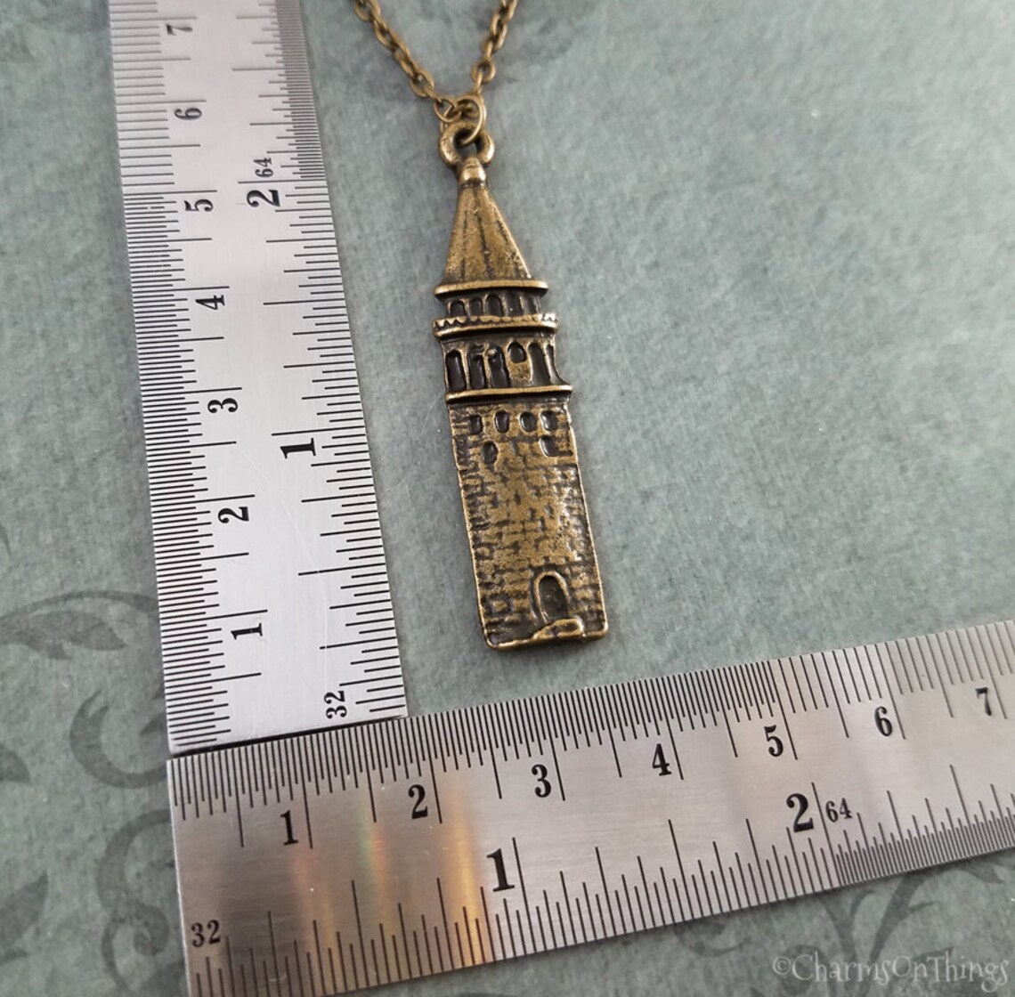 Castle Necklace Tower Necklace Castle Tower Pendant Necklace Castle ...