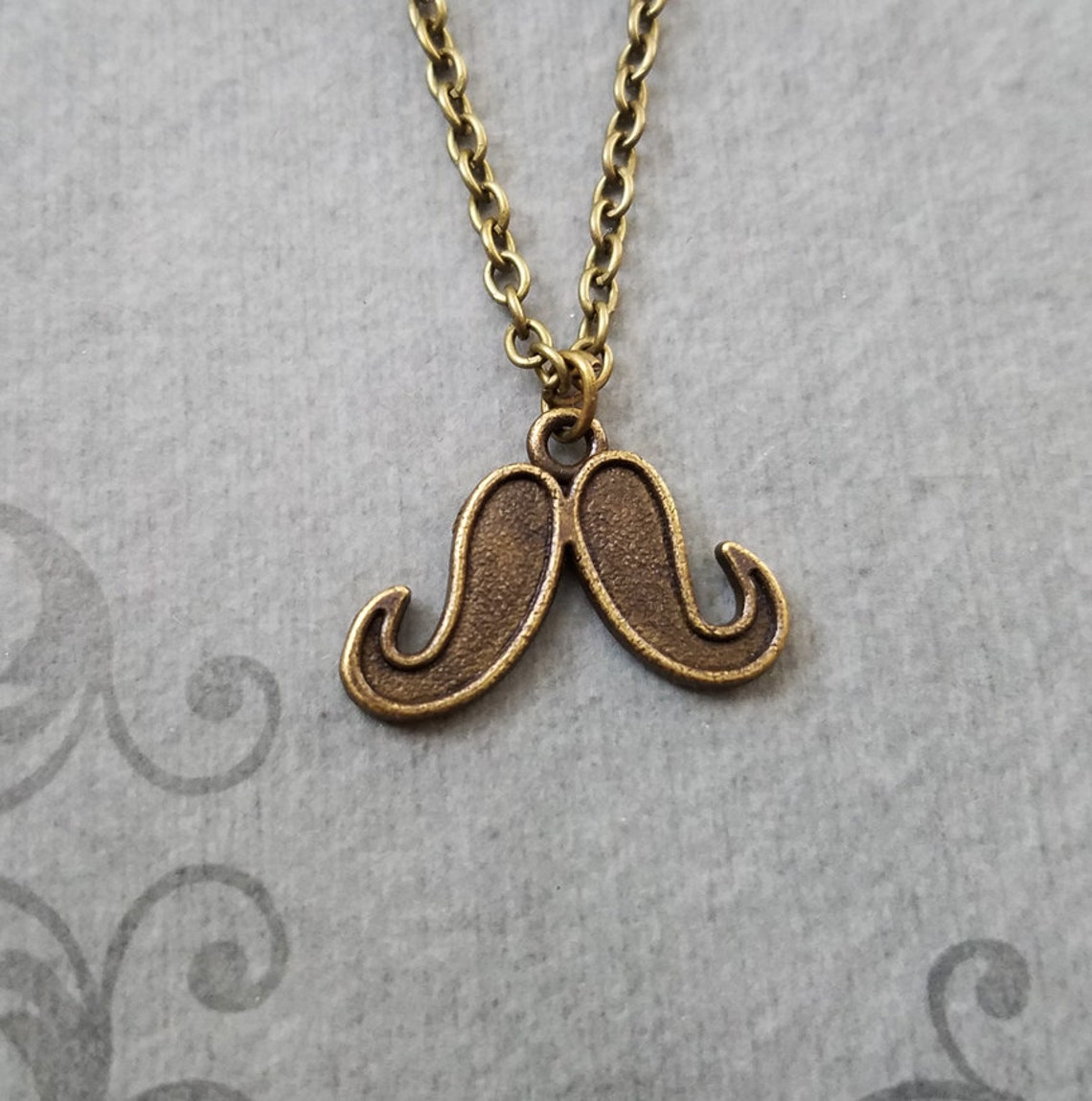 Mustache Necklace VERY SMALL Mustache Jewelry Moustache Necklace ...
