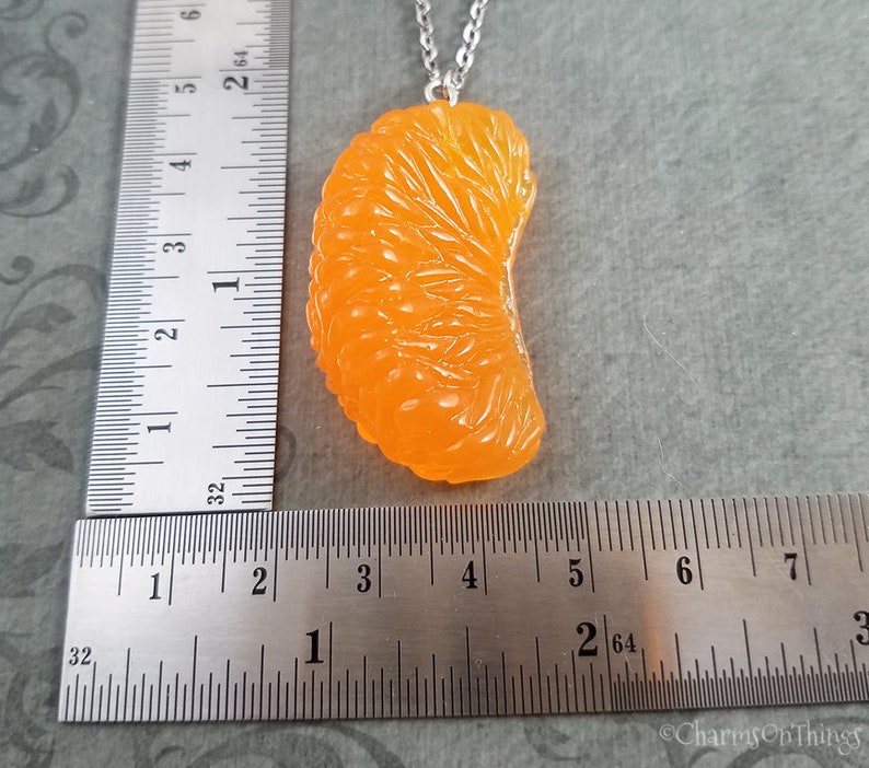 Orange Necklace Mandarin Orange Slice Necklace Clementine Necklace ...