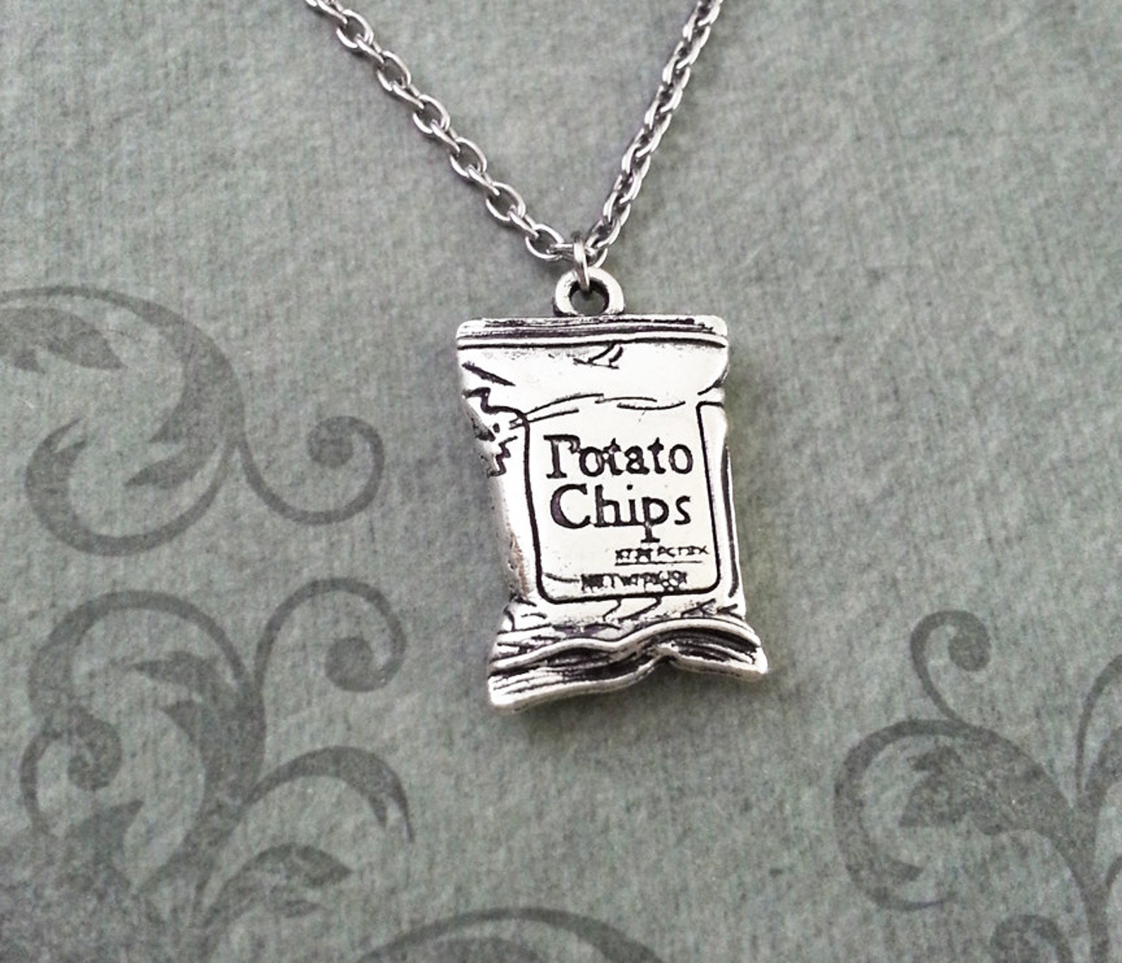 Potato Chips Necklace Potato Chips Jewelry Bag of Potato Chips - Etsy