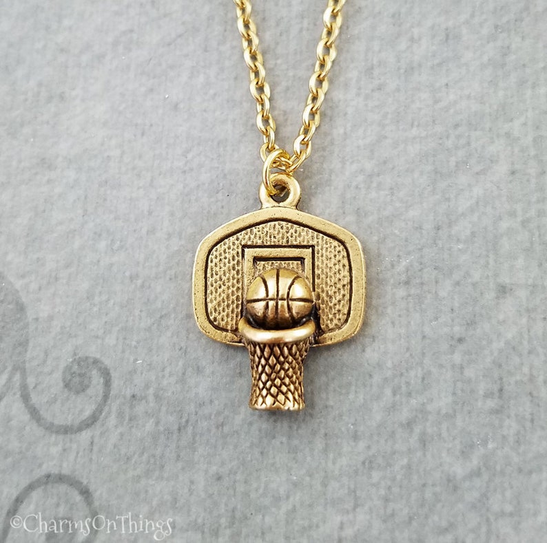 Basketball Necklace Basketball Hoop Necklace Basketball | Etsy