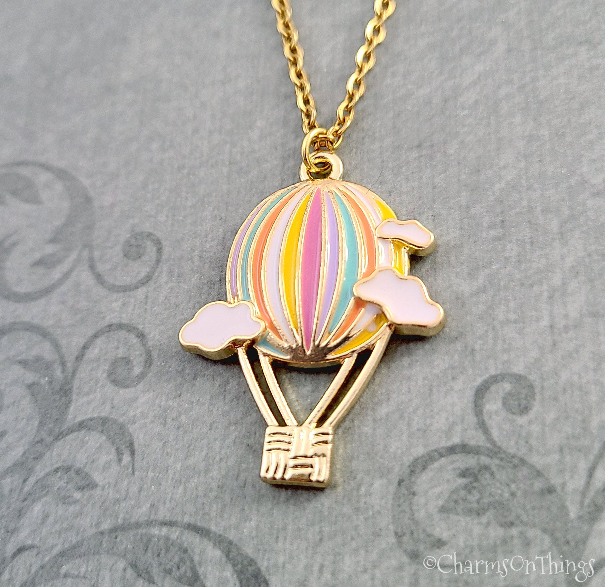 Hot Air Balloon Necklace Hot Air Balloon Gift Hot Air Balloon - Etsy