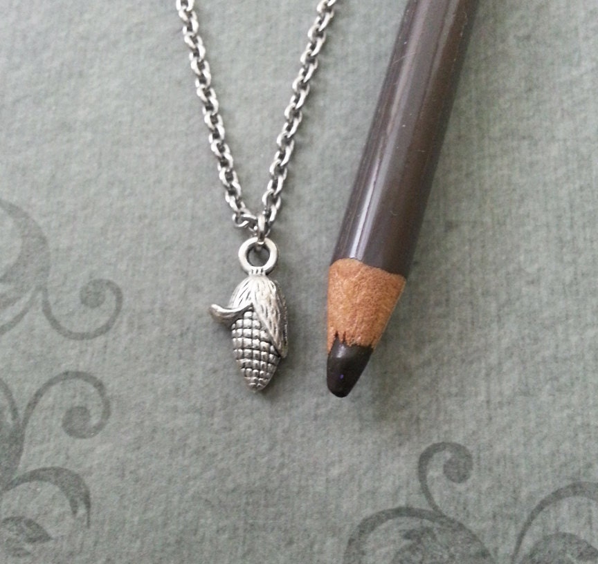 Corn Necklace VERY SMALL Corn Jewelry Farming Necklace Farmer | Etsy