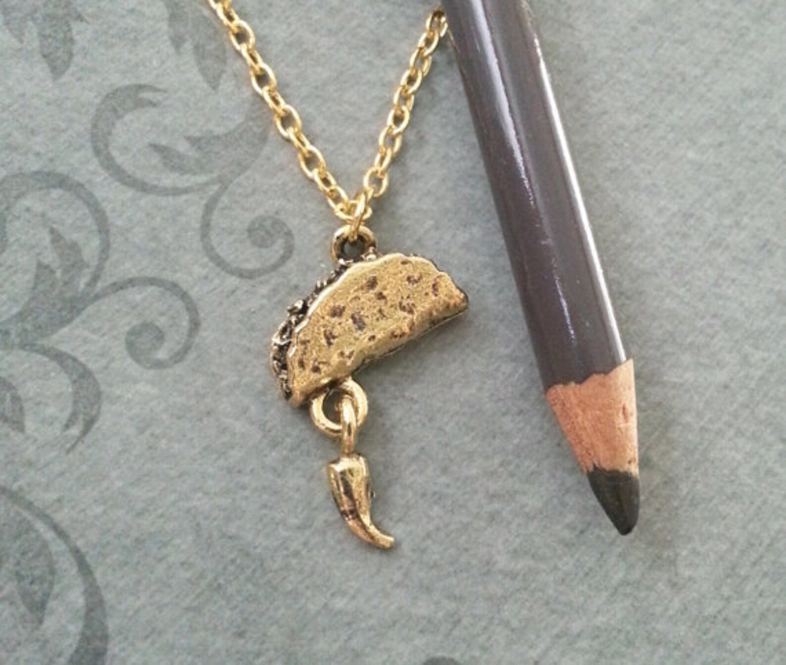 Taco Necklace SET of 2 Salsa and Taco Charm Necklaces Salsa - Etsy