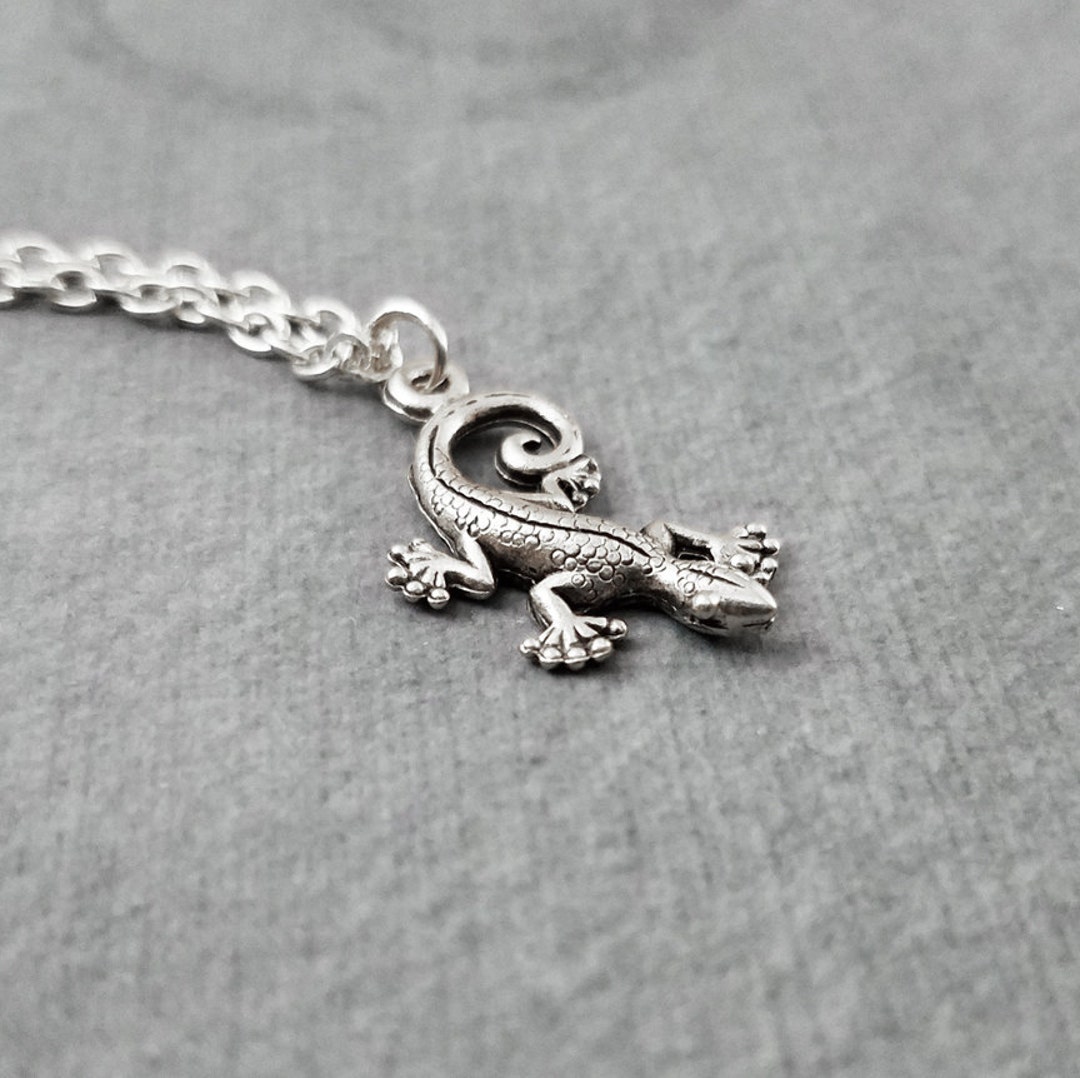 Gecko Necklace Gecko Jewelry Lizard Necklace Gecko Pendant Necklace ...