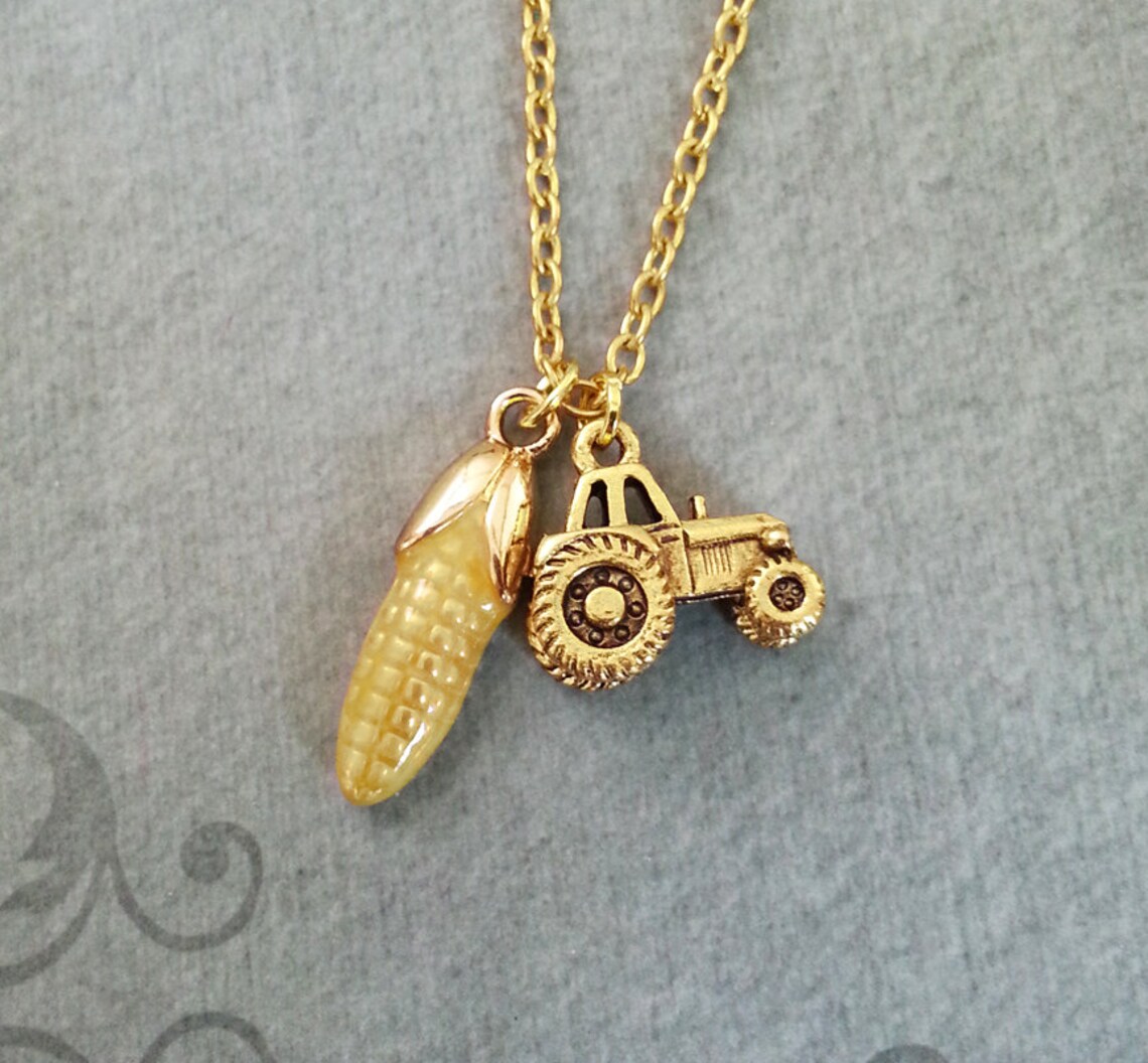 Tractor Necklace SMALL Tractor Jewelry Farming Necklace Farmer Necklace ...