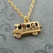 School Bus Necklace, SMALL Gold Bus Jewelry, Back to School Necklace ...