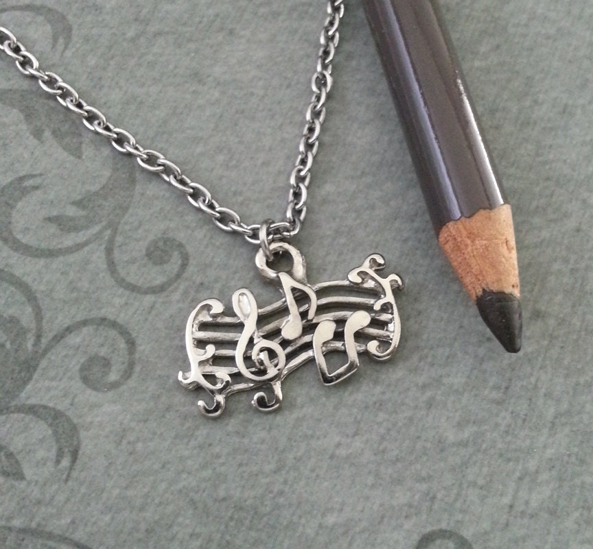 Musical Notes Necklace SMALL Music Notes Necklace Classical - Etsy