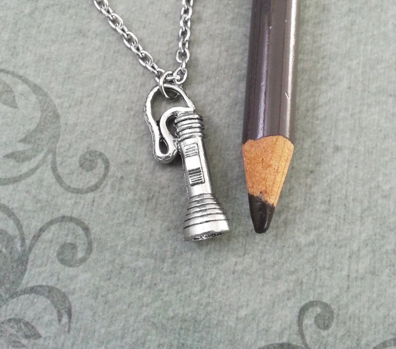 Flashlight Necklace Flashlight Jewelry Flashlight Charm | Etsy