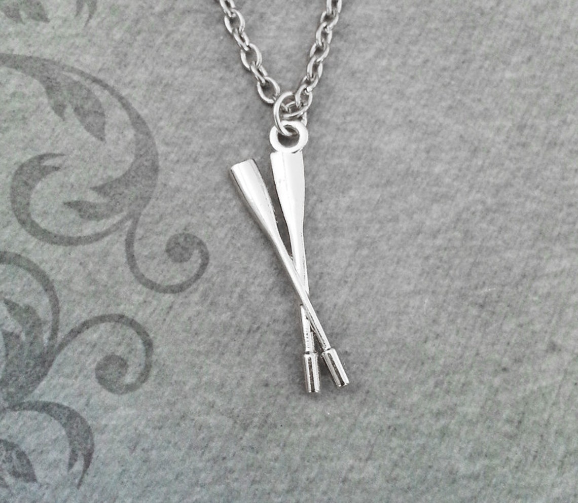 Oars Necklace SMALL Silver Oar Necklace Oar Jewelry Rowing - Etsy