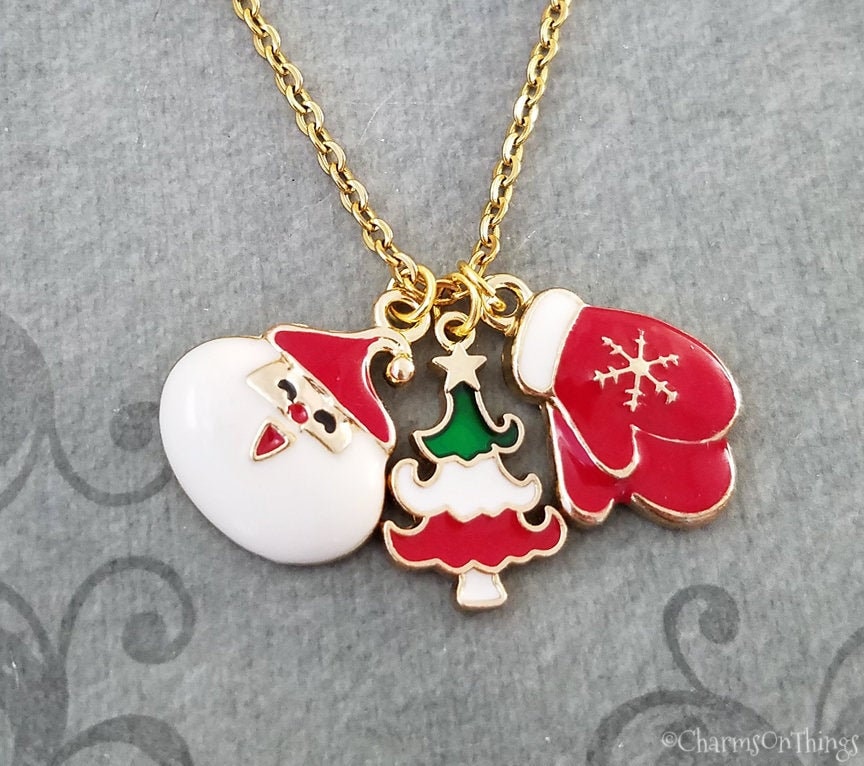 Santa collar Navidad collar collar collar Santa Claus collar - Etsy España