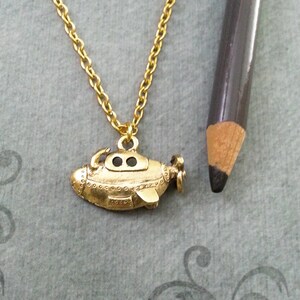 Submarine Necklace SMALL Submarine Jewelry Gold Submarine Charm ...