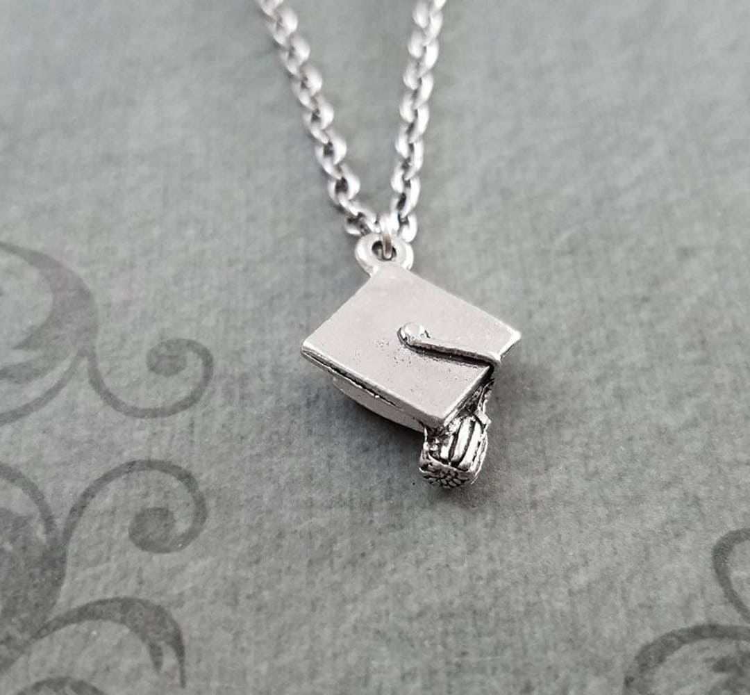 Graduation Cap Necklace SMALL Graduation Charm Necklace College ...