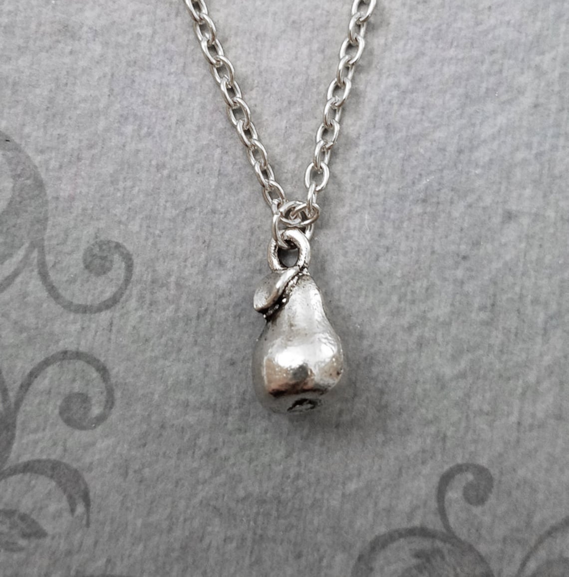 Pear Necklace VERY SMALL Pear Charm Necklace Pear Jewelry Pear Pendant ...