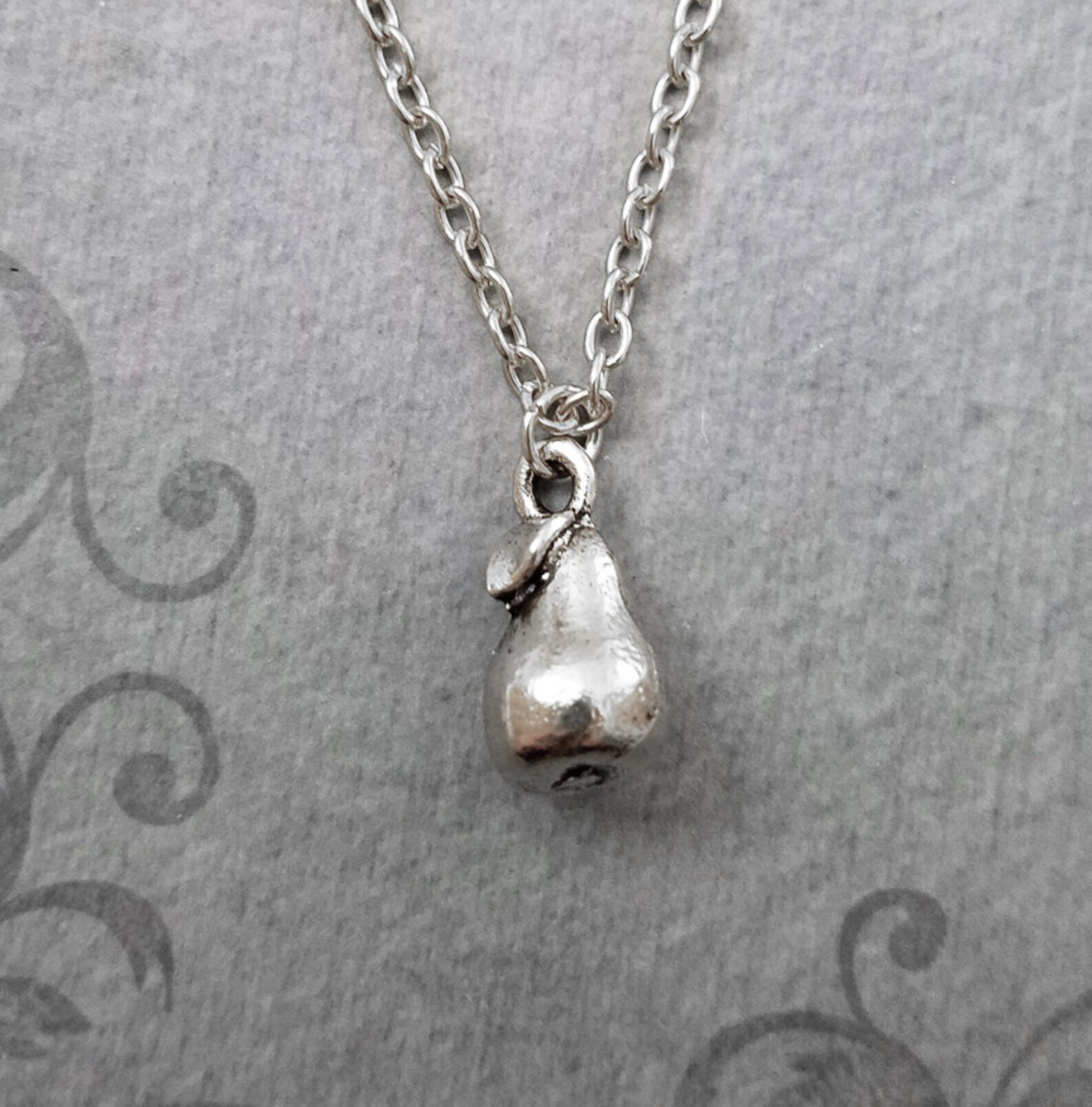 Pear Necklace VERY SMALL Pear Charm Necklace Pear Jewelry Pear - Etsy