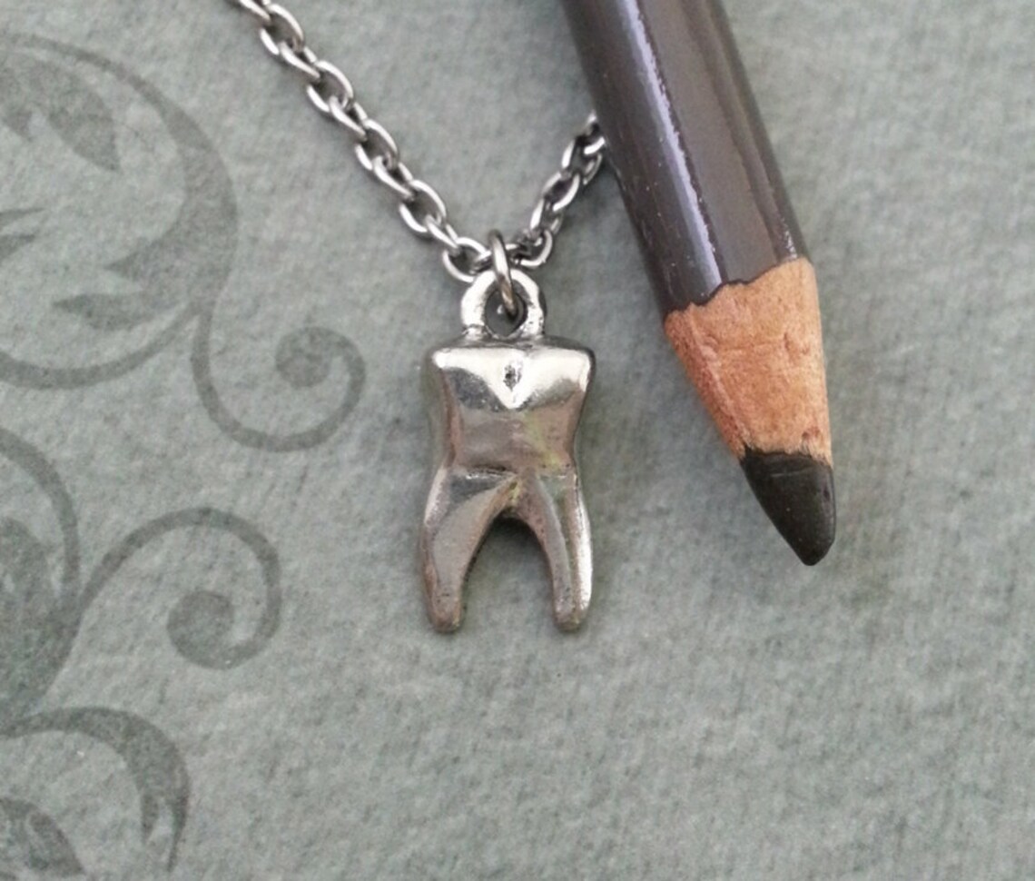 Tooth Necklace VERY SMALL Silver Tooth Jewelry Wisdom Tooth - Etsy