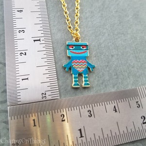 Blue Robot Necklace Cute Little Robot Charm Necklace Robot Jewelry ...