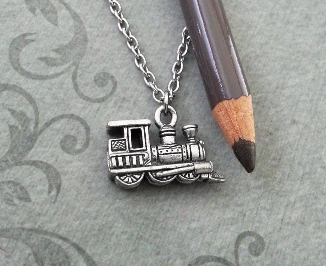 Train Necklace VERY SMALL Train Jewelry Silver Train Pendant | Etsy