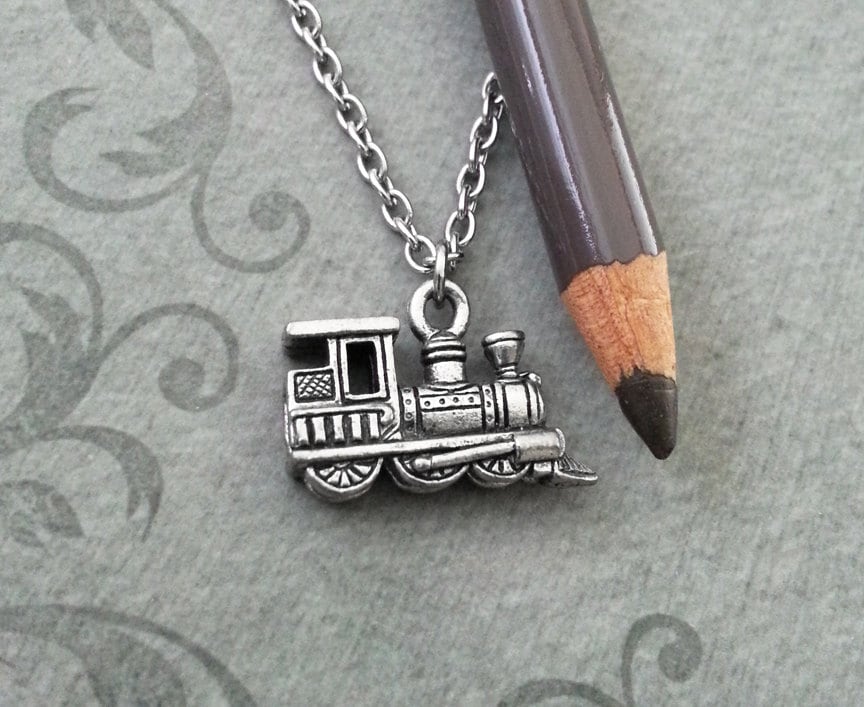Train Necklace VERY SMALL Train Jewelry Silver Train Pendant | Etsy