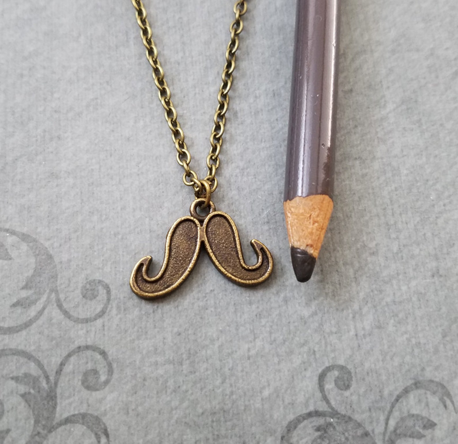 Mustache Necklace VERY SMALL Mustache Jewelry Moustache Necklace ...