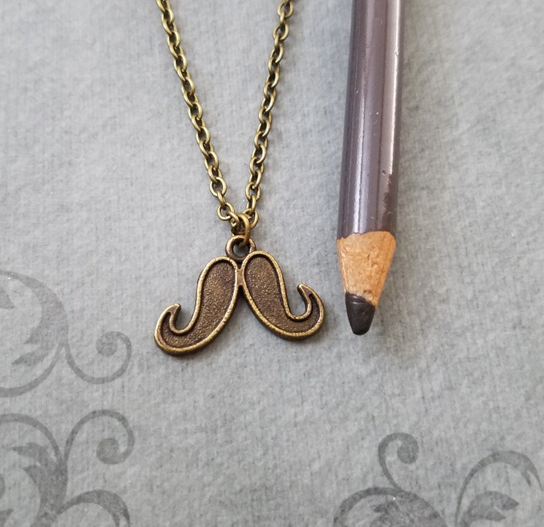 Mustache Necklace VERY SMALL Mustache Jewelry Moustache Necklace ...