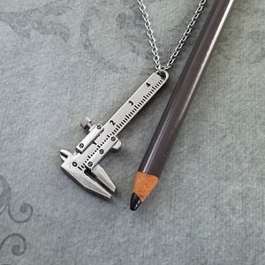 Vernier Caliper Necklace LARGE Caliper Charm Necklace Caliper Jewelry ...