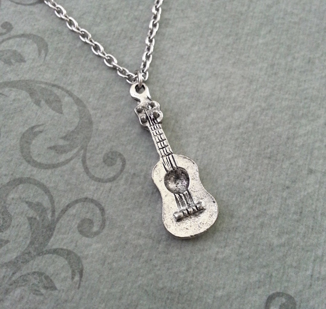 Guitar Necklace SMALL Ukulele Necklace Acoustic Guitar Necklace ...