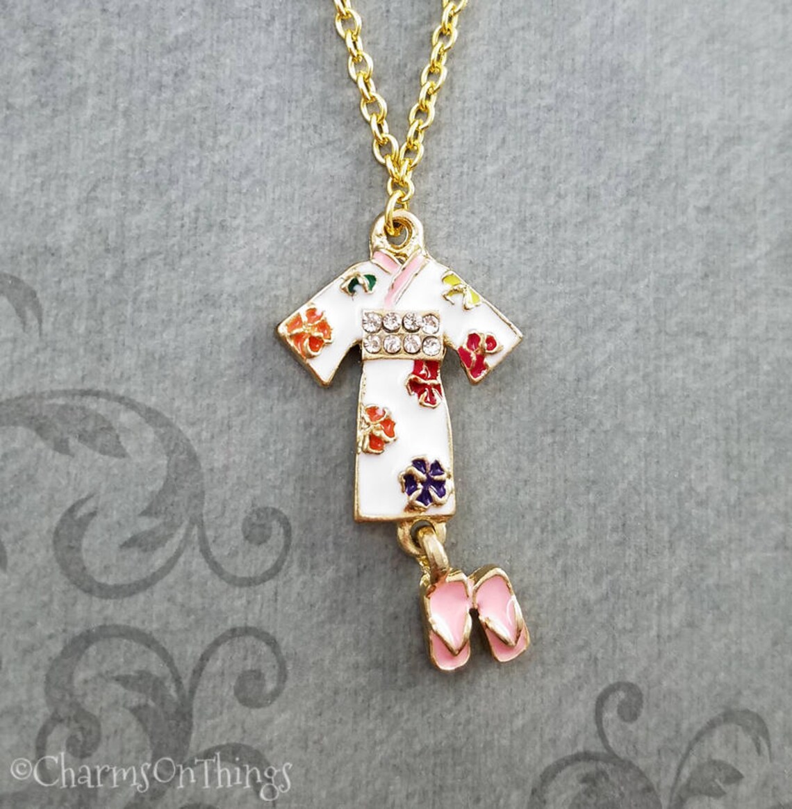 Kimono Necklace Geisha Necklace Japanese Jewelry Japanese - Etsy