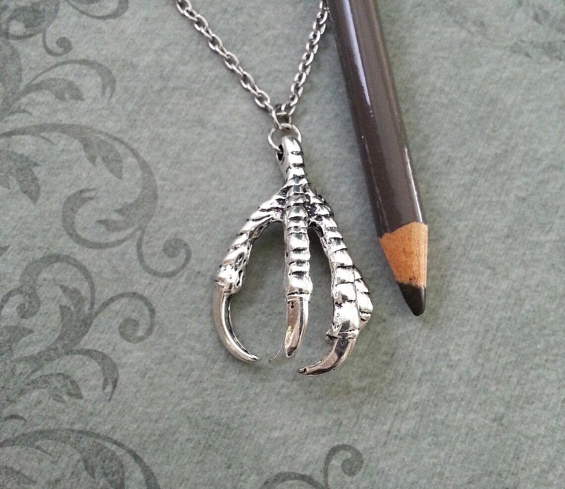 Talon Necklace Silver Claw Necklace Dragon Claw Jewelry Fantasy ...