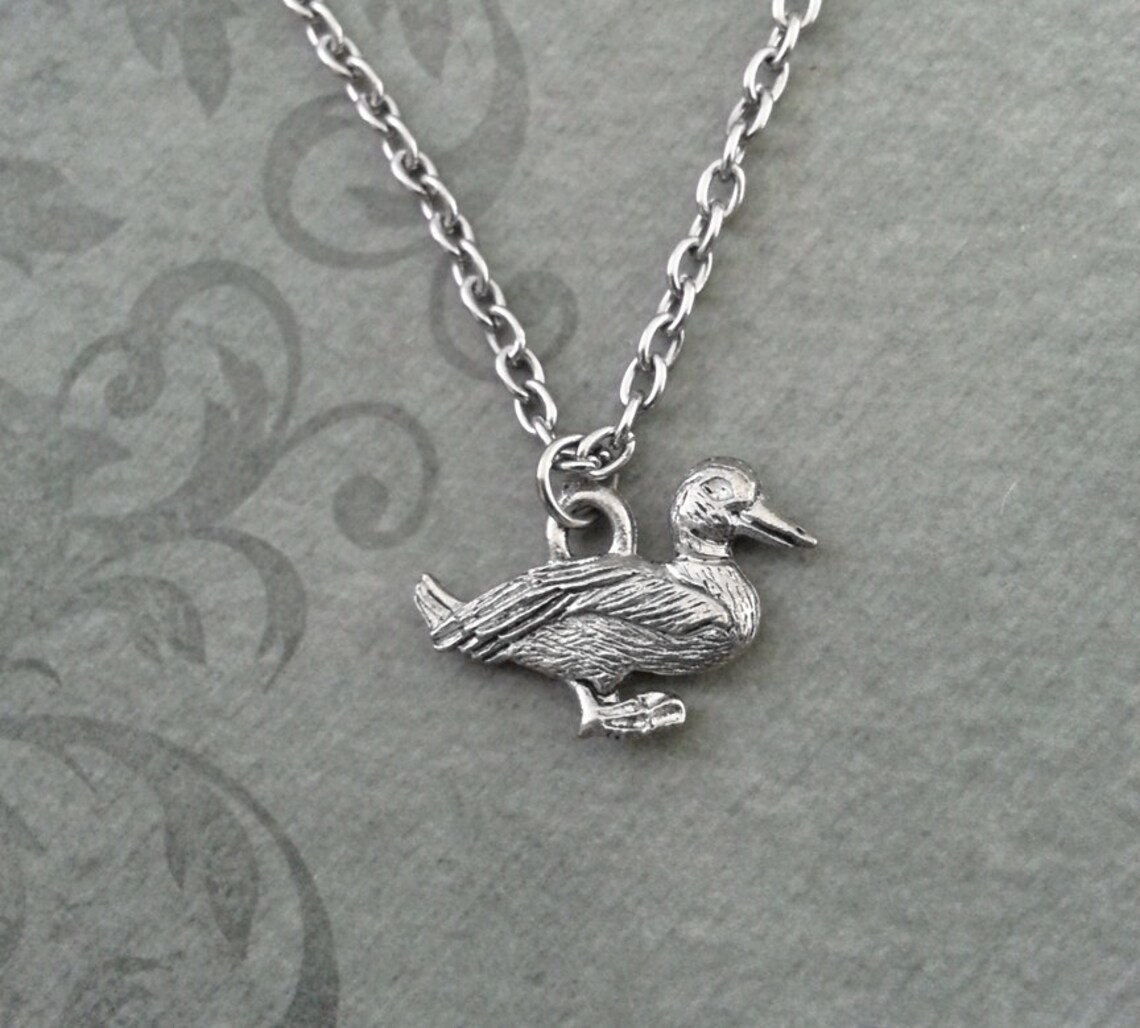 Duck Necklace SMALL Silver Animal Necklace Bridesmaid Necklace Animal ...