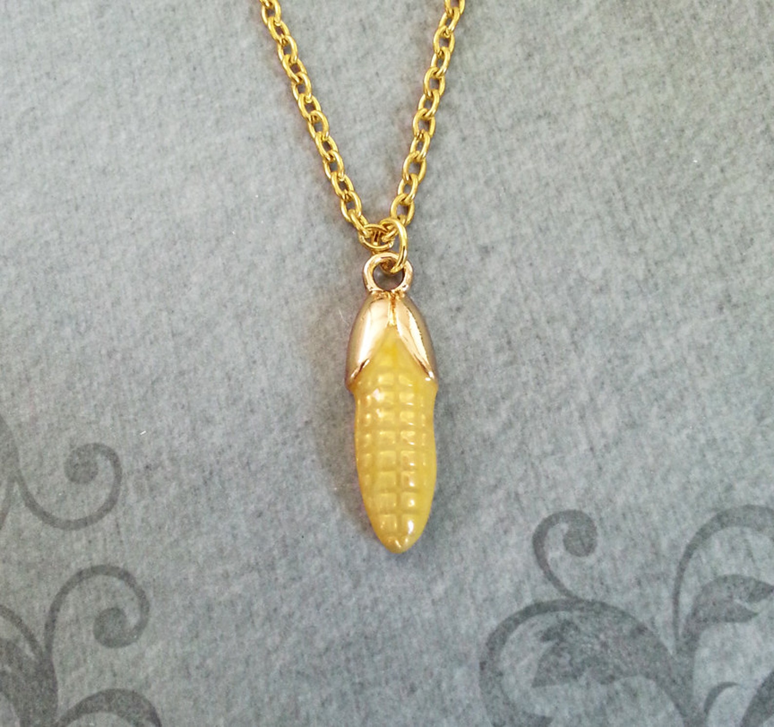 Corn Necklace SMALL Corn Jewelry Farming Necklace Farmer - Etsy