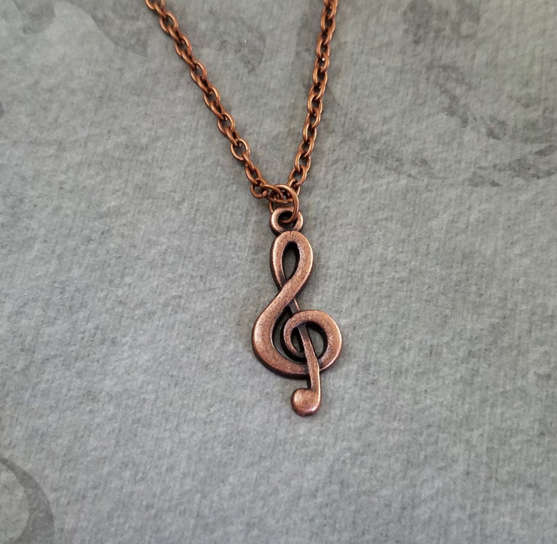 Treble Clef Necklace Treble Clef Charm Necklace Musical Note | Etsy