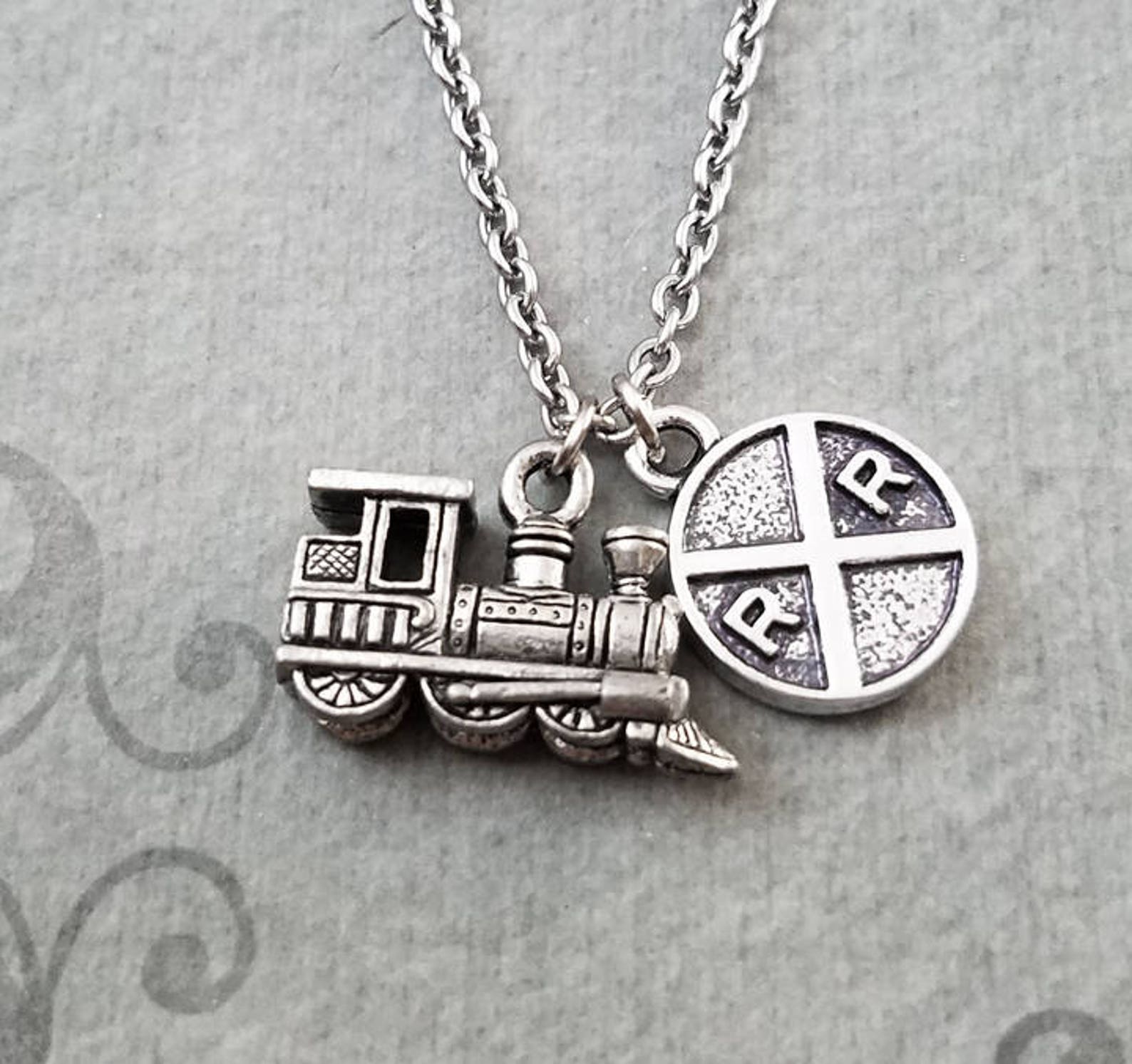 Train Necklace SMALL Train Charm Necklace Train Jewelry - Etsy