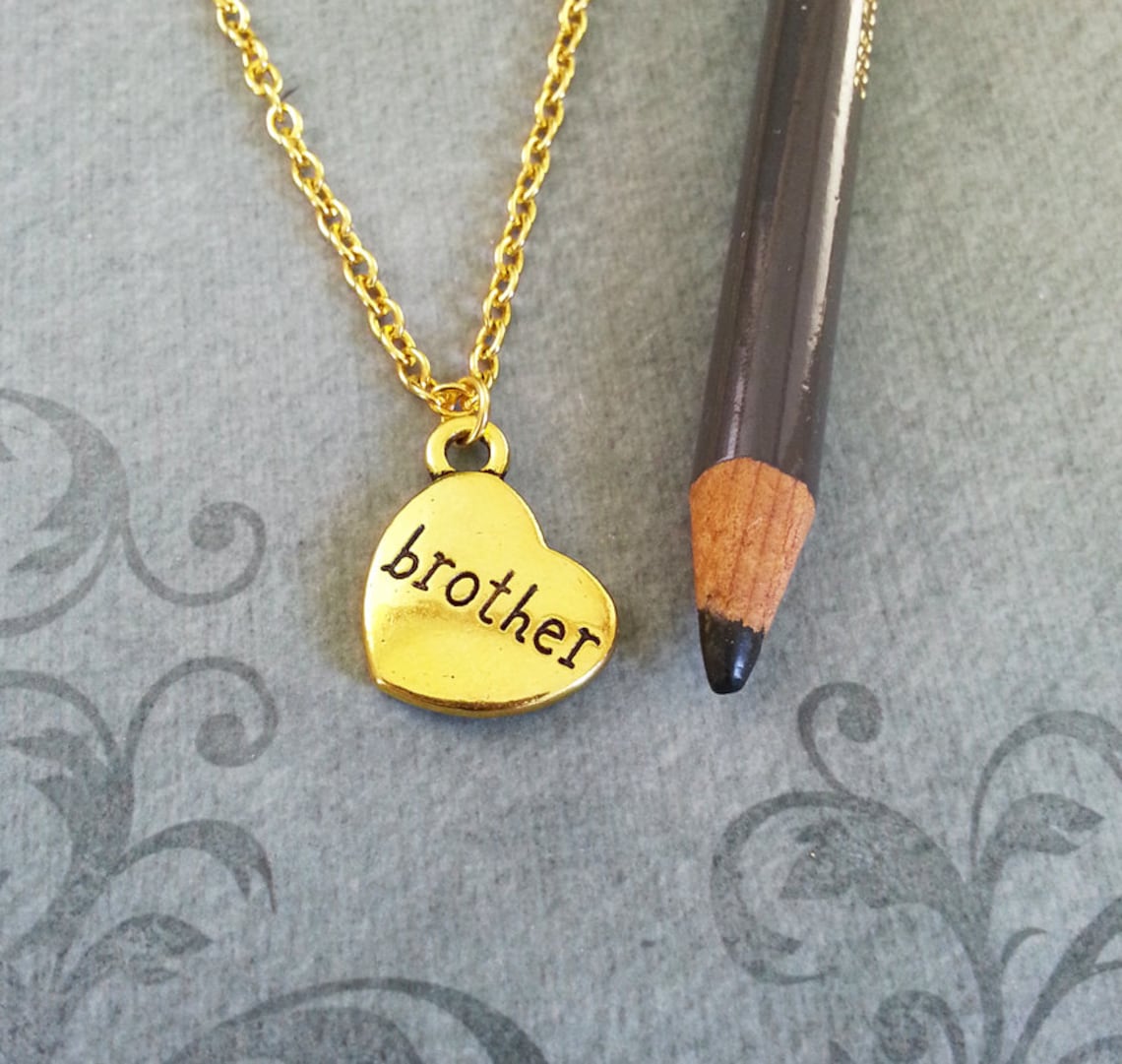 Brother Necklace SMALL Brother Jewelry Brother Heart Necklace | Etsy