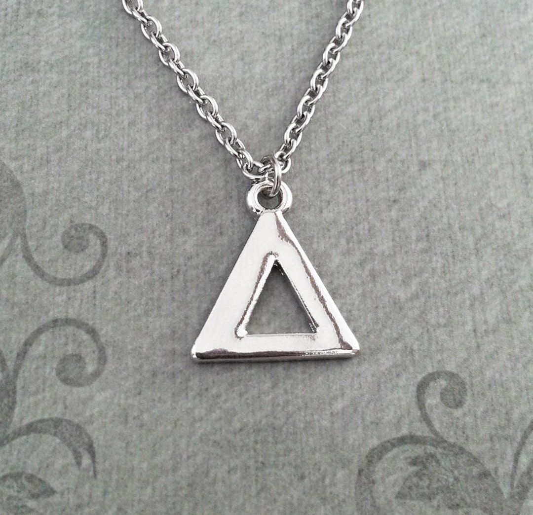 Delta Necklace SMALL Greek Letter Necklace Greek Alphabet Necklace ...
